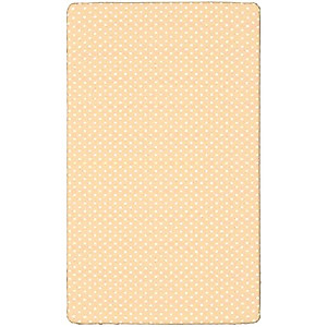 Polka Dot Themed Fitted Crib Sheet,Standard Crib Mattress Fitted Sheet Soft Toddler Mattress Sheet Fitted-Baby Crib Sheets for Girl or Boy,28“ x52“,Champagne White