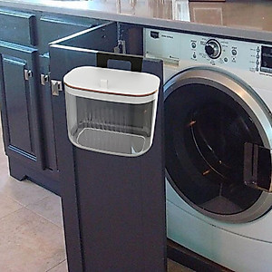 Wall Mounted Laundry Storage, Transparent Lint Holder Bin, Space-Saving Trash Container Hanging on Dryer, Washer or Wall Mount