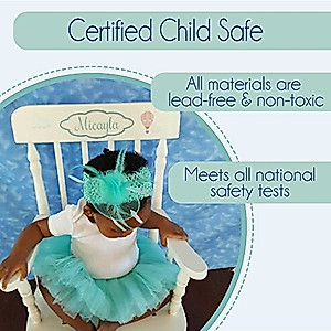 MyBambino Personalized Girls Rocking Chair-White