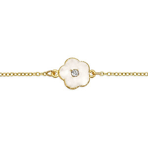 Bling Jewelry Fashion Cream Off White Enamel Flower Long Wrap Layer Gold Plated Crystal Accent Station Chain Wrap Layer Clover Necklace For Women 36 Inch