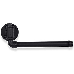 LZB Industrial Wall Mount Pipe Hanger Holder Rack Clothes Bar Iron Black 14 Inch