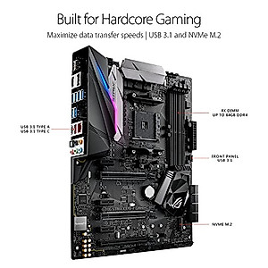 ASUS ROG Strix X370-F GAMING AMD Ryzen AM4 DDR4 HDMI DisplayPort M.2 ATX X370 Motherboard with USB 3.1