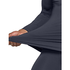 TSLA Men's Thermal Underwear Set, Microfiber Soft Fleece Lined Long Johns, Winter Warm Base Layer Top & Bottom, Soft Micro Fleece Dark Grey, Small