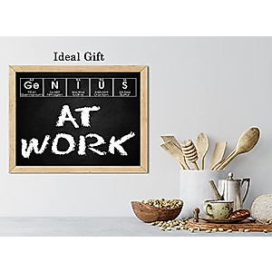Genius At Work Periodic Table of Elements Print, 14"x11" Unframed Funny Science Poster, Chemistry Art Ideal for Science Lab, Teen Bedroom, Dorm Room or Home Decor