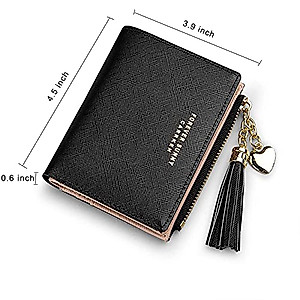Yafanqi Small Wallets for Women Slim Coin Purse Zipper ID Card Holder Compact Cute Clutch Purses for Girls