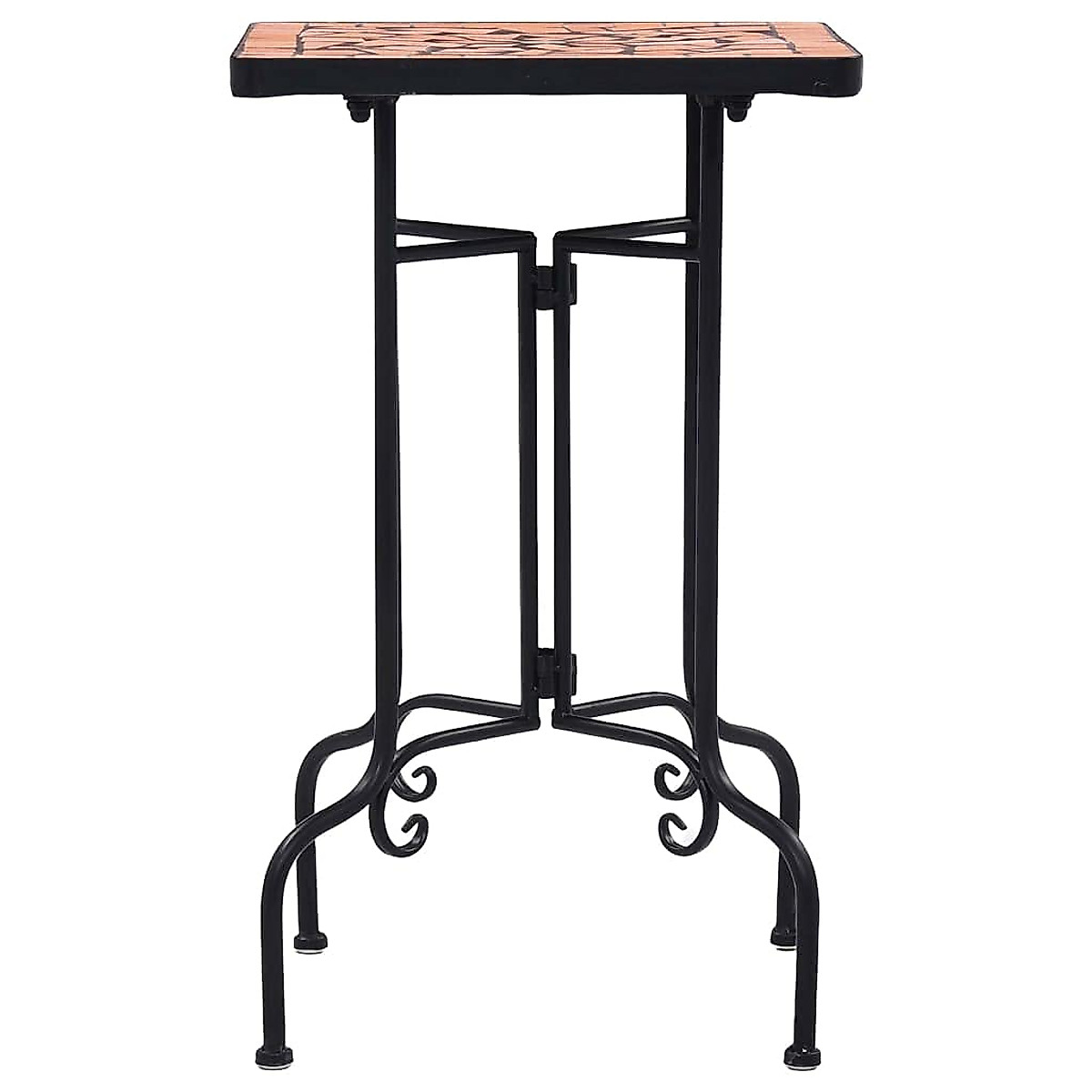 Plant Table with Curved Legs, Mosaic Square Side Table, End Table, Coffee Table for Balcony and Deck, Ceramic Tile, 13.8" x 13.8" x 22"