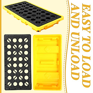 Pinkunn Spill Platform Spill Containment Platform with Grating Stackable Modular Platform with Drain Outlet Modular Platform Pallets Spill Containment Tray (1 Pack,51x27x6")