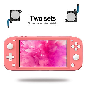 ECHZOVE Joystick Replacement Kits Compatible with Switch lite - White (2 Packs)