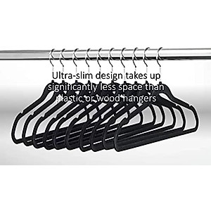Method Mod Premium Velvet Hangers | Ultra Slim, Non-Slip, Durable Clothes Hanger, Coat Hanger, and Pants Hangers with 360 Degree Swivel Hook | Black Hangers 50 Pack