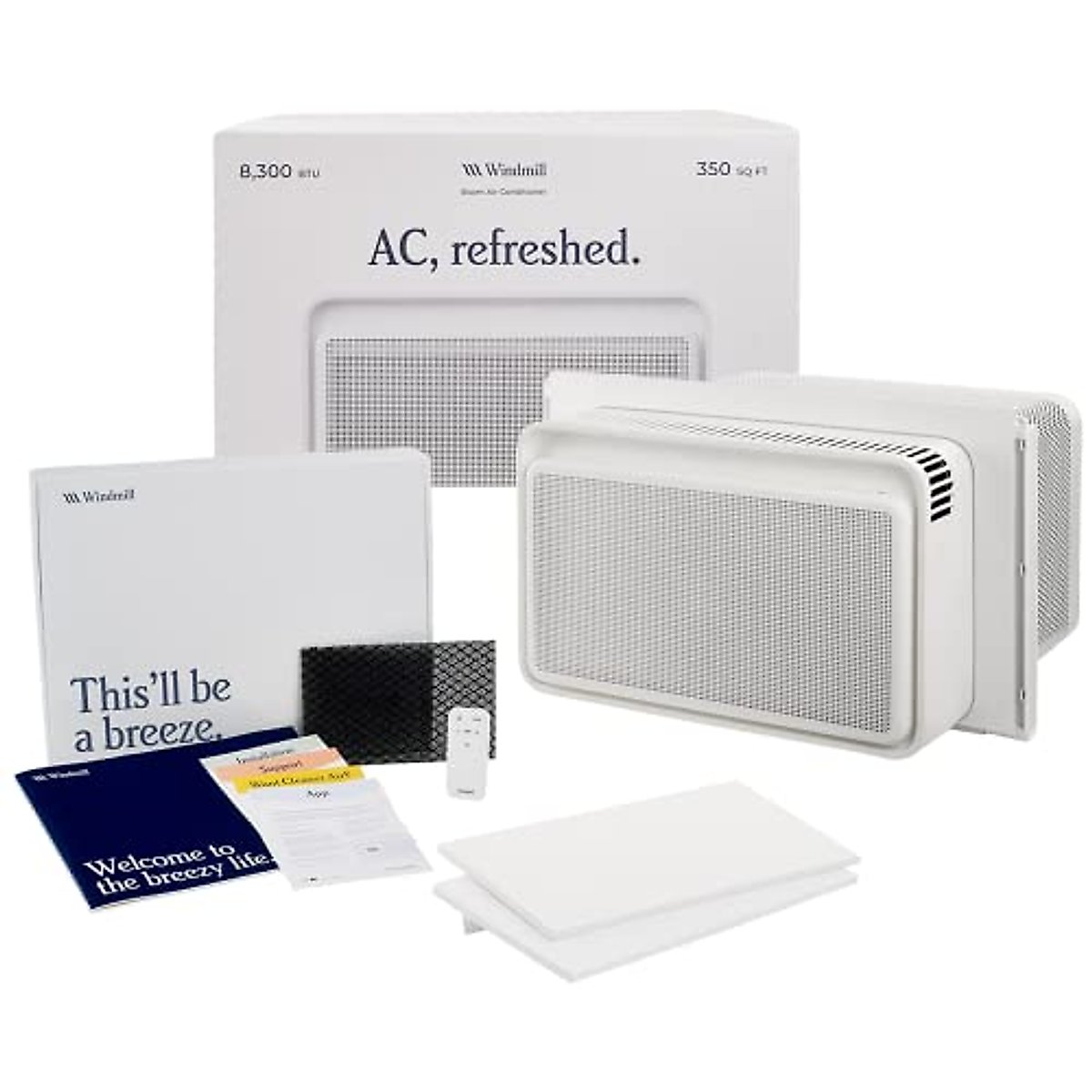 Windmill Air Conditioner: Smart Home AC - Easy to Install - Quiet - Energy Star Efficient - Side Insulation - Auto-Dimming LED Display - App and Voice-Enabled - 8,300 BTU