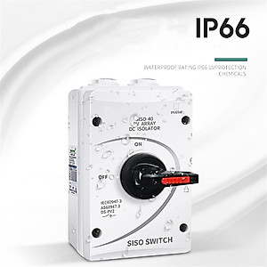 INFRI 1 PCS Solar Electrical Isolator Switch 1000V DC Isolator Switch with 2 Pairs Solar Connectors for Solar Power System