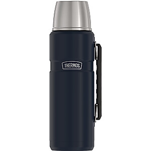 THERMOS Stainless King 40 Ounce Vacuum-Insulated Beverage Bottle + 24 Ounce Vacuum-Insulated Food Jar, Midnight Blue
