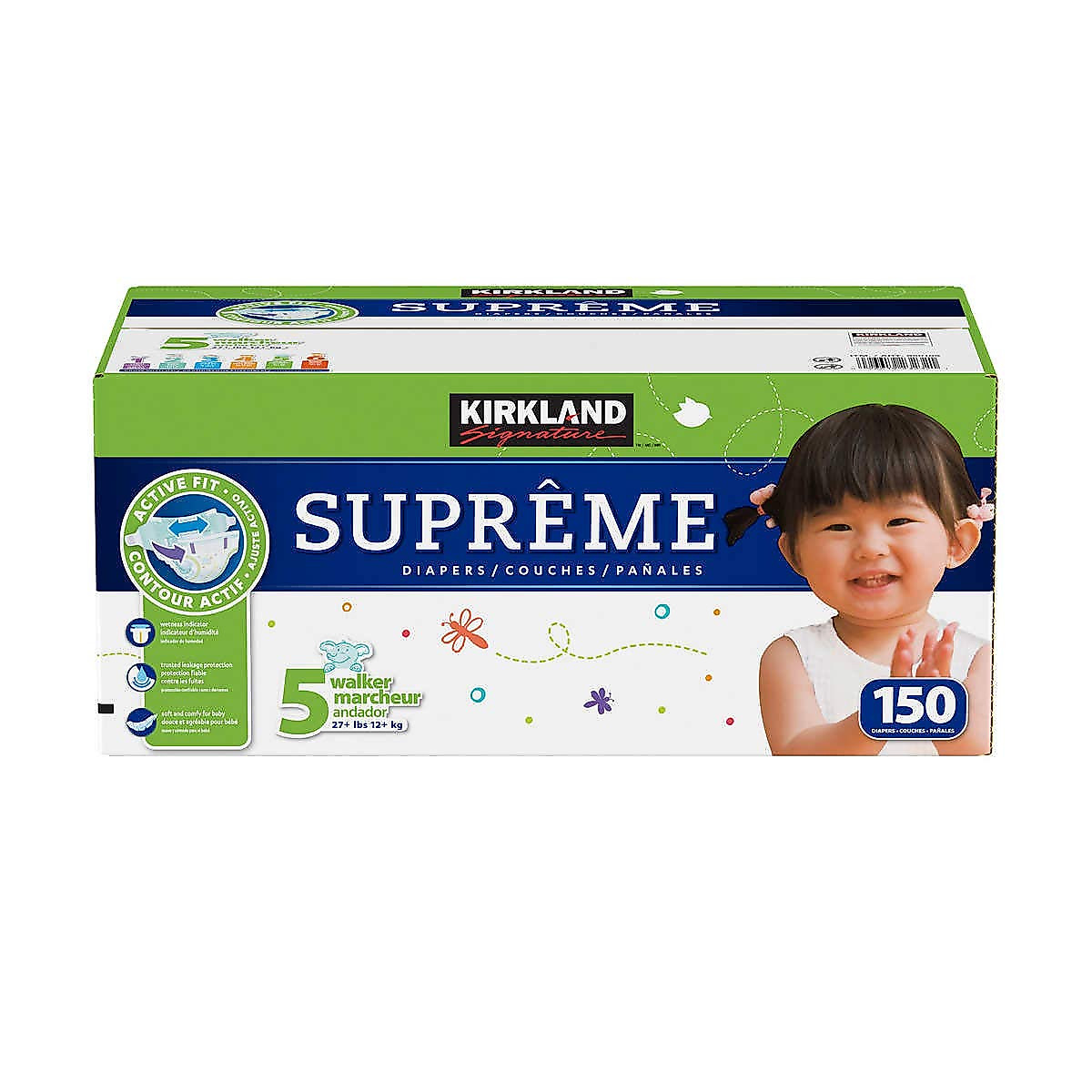 Kirkland Signature Diapers Size 5, Quantity 150