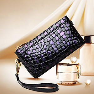 FEIMINA Leather Wristlet Clutch Wallet Purses Small Crossbody Bags for Women, Leather and Adjustable Strap Christmas Gifts for Girls