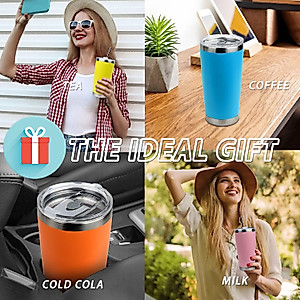 CZBOLINY 20oz/600ml Tumbler with 2 Lids,2 Straws,Insulated Stainless Steel Coffee Travel Mug,Double Wall Vacuum Thermal coffee cups. Navy Blue Tumbler