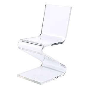 BOWERY HILL Modern Acrylic Z-Base Accent Home Kitchen Dining Living Room Chair in Clear