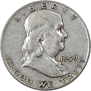 1959 Franklin Half Dollar AG About Good 90% Silver 50c US Coin Collectible