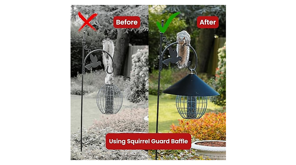 Predator Guard Squirrel Baffle - Protects Hanging Bird Feeders and ...