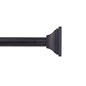 Interior Living 42-72 in. Adjustable Decorative Standard Shower Rod, Black
