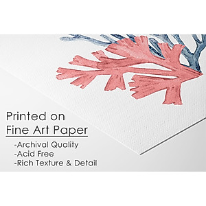 Beach Decor Art Prints (Set of 4) - Unframed - 8x10s | Serene and Inviting Coral-Themed Wall Art Prints | Perfect for Nautical and Ocean-Inspired Home Decor | Bathroom Wall Decor | Apartment Decor