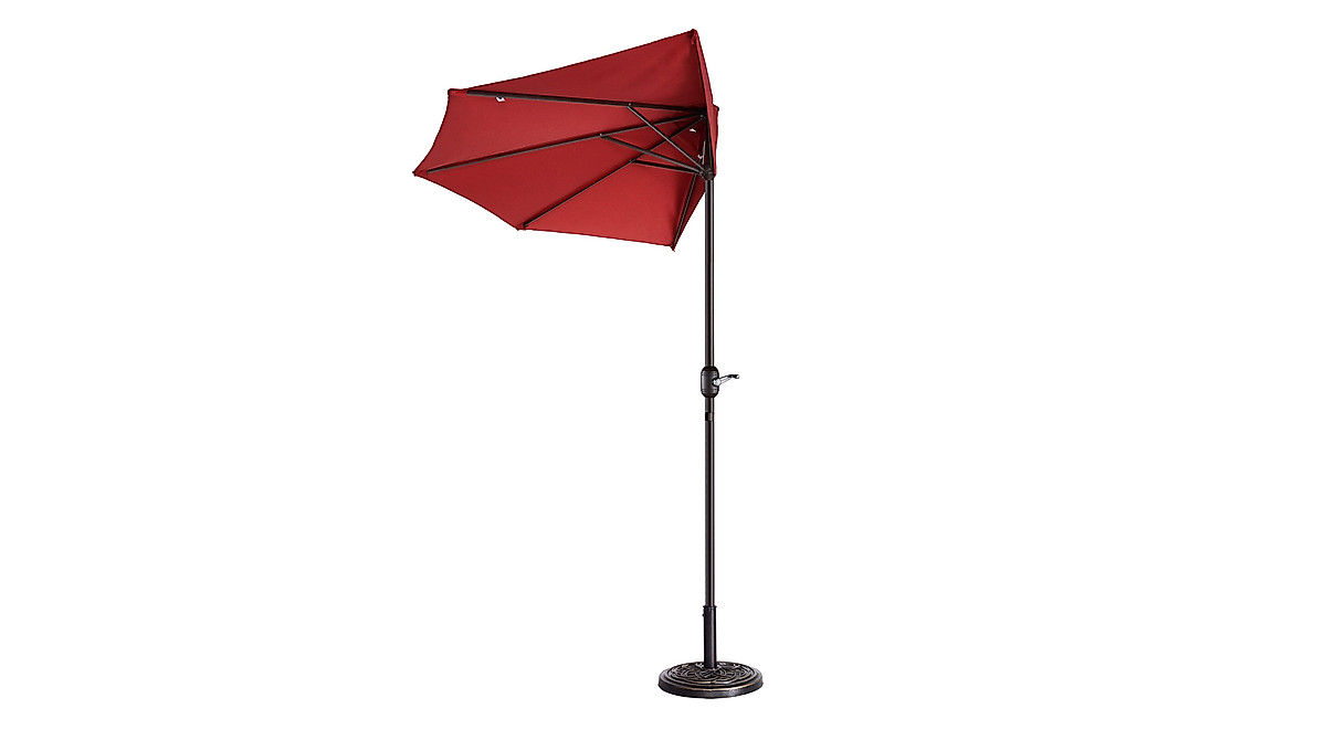 Villacera 9' Patio Half Umbrella in Red - Durable Shade Solution