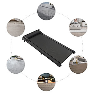 Under Desk Treadmill 2 in 1 Electric Treadmill Walking Pad Treadmill Portable Treadmill with Led Display Remote Control, Walking Jogging for Home Office (Black)