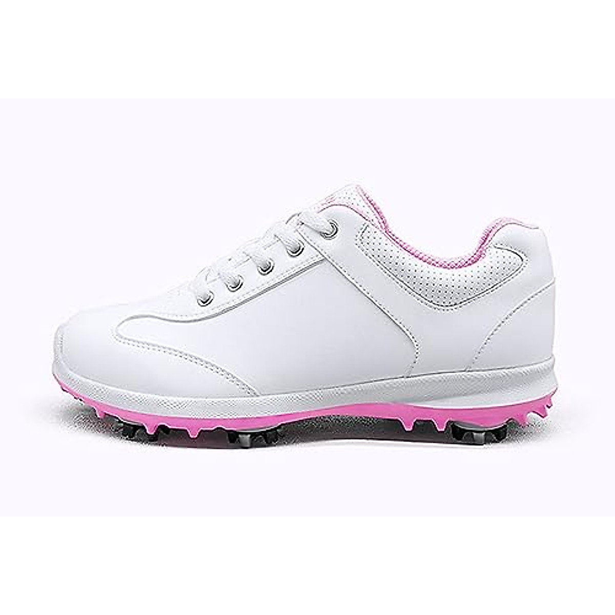 Ybberik Ladies' Anti-Skid Waterproof Golf Shoes with Spikes for Women White