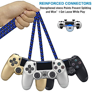 3-Pack 6FT PS4 Controller Charger Cable for Xbox One Controller,Dualshock 4,PS4 Charging Cord,Nylon Braided Micro USB Data Sync Cable for Xbox One S/X,Playstation-4,PS4 Slim/Pro,Charge and Play Wire