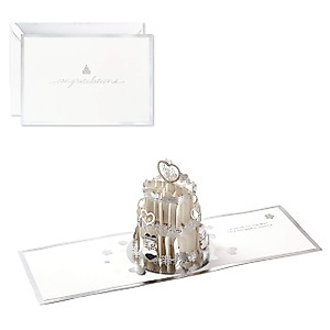 Hallmark Signature Paper Wonder Pop Up Engagement, Bridal Shower, Wedding Card (Wedding Cake) (1299RZH1136)