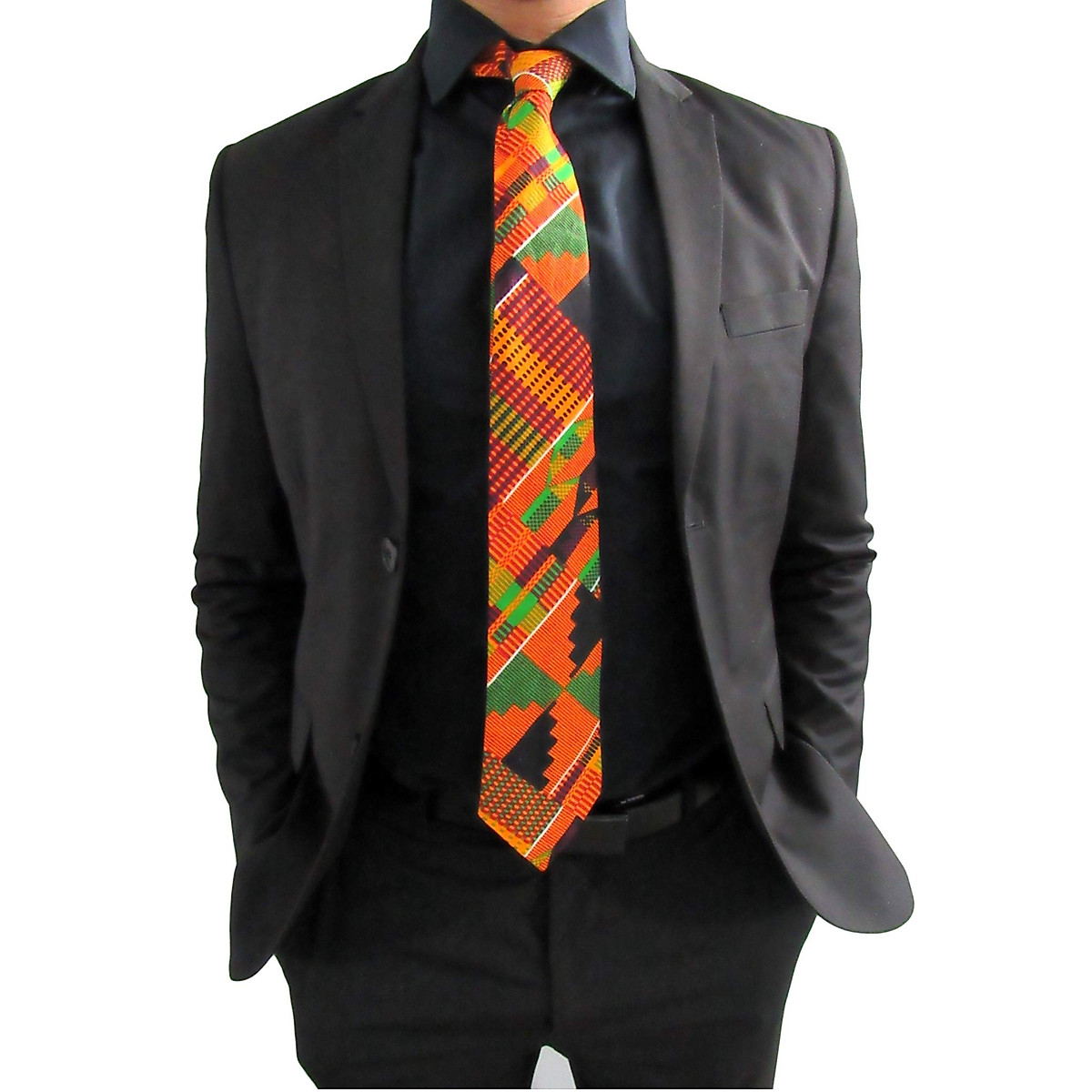ShopHaven African Kente Tie, Ankara Tie, Afrocentric Necktie, Choir, Black History Tie, African Fabric Men Accessory