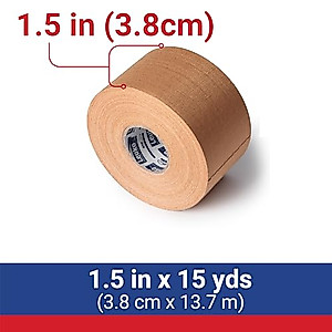 Leukotape P Adhesive Strapping Tape – for Sports Injuries, Strains and Sprains - 1.5 in x 15 yds, Tan, (1 Roll)