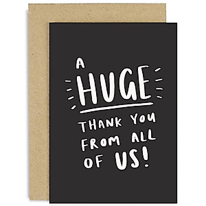 Old English Co. Huge Thank You Card for Colleague - Farewell Card for Coworker, Boss, Manager from Team - Leaving Card for Him Her on New Job | Blank Inside with Envelope
