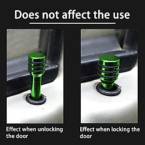 BESULEN 8 Pcs Car Door Lock Knobs, Aluminum Alloy Auto Lock Covers, Automotive Interior Lock Knobs Pull Pins, Truck Inner Door Locks, Universal Front Rear Door Knob Cover