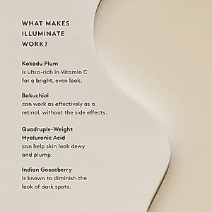 Naked & Thriving Illuminate BC+ Face Serum | Hyaluronic Acid, Vitamin C, Bakuchiol | Organic, Vegan, & Naturally-Derived Skin Care | For Mature Skin, Visible Spots and Wrinkles (1.0 fl oz/30 mL)