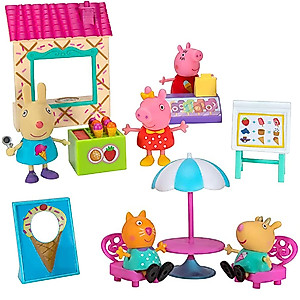 Peppa Pig Family Beach Day Playset, 13 Pieces - Includes Family Character Figures, Accessories & Bonus Mystery Friend - Summer Toy Gift for Kids - Ages 2+