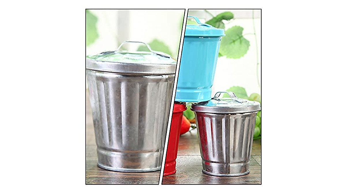 Shop NUOBESTY Mini Galvanized Trash Can for Small Spaces