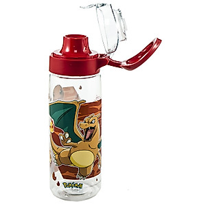25-oz Pokemon Water Bottle with Flip-Top Cap & Carrying Loop- by Zak! , BPA-Free and Break Resistant (Charizard)