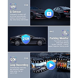 OMBAR Dash Cam 2K Built-in WiFi Car Camera, Dash Camera for Cars with Free 32G SD Card, Front Dashcam, Dash Camera Night Vision, Loop Recording, G-Sensor, 24 Hours Parking Monitor, APP, 150°Wide Angle
