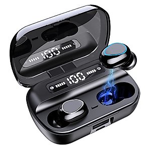 Wireless Earbuds, Bluetooth 5.1 Headphones with 3500mAh Charging Case in-Ear Stereo Bluetooth Earbuds, Noise Cancelling Wireless Earphones with Built-in Mic, IPX7 Waterproof Headphones for Sport, Work