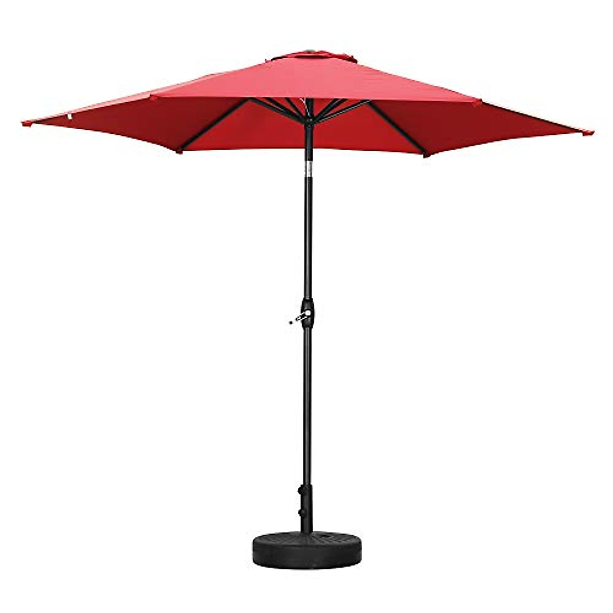 HYD-Parts 9FT Patio Umbrella Outdoor Table Umbrella,Market Umbrella with Push Button Tilt and Crank for Garden, Lawn, Deck, Backyard & Pool (Red)