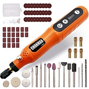 CHOKMAX Mini Cordless Rotary Tool, 5-Speed Grinder Kit with 72 Accessories and Front LED Light, Type-C Charging Art Craft Tool for Engraving, Sanding, Polishing, Drilling, Grinding