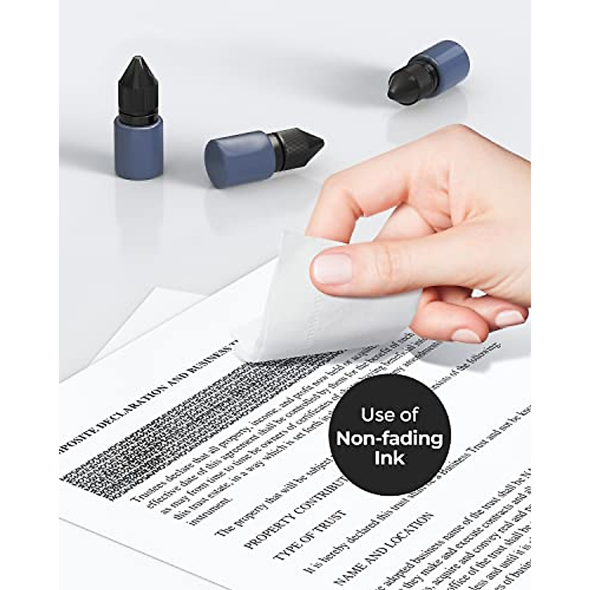MUNBYN Identity Theft Protection Roller Stamp with a Box Opener, Identity Protection Roller Stamp Including 3 Pack Refills, Confidential Security Stamp Roller for Privacy and ID Security(Black)