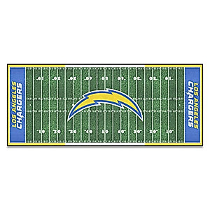 FANMATS NFL San Diego Chargers Nylon Face Football Field Runner , 30"x72"