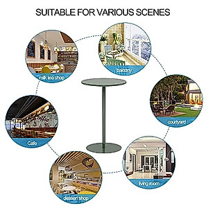 Modern Round Green Table with Metal Iron Table Top and Sturdy Base Pedestal Table, Kitchen Table for 2-4 Person for Small Space Home Leisure Table (Size : 40.5 x 62cm)