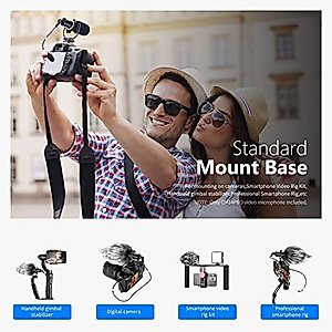 Neewer Video Microphone for Phone, On Camera Mic Kit with Black Pro Shock Mount Compatible with iPhone Android Smart Phones DSLR Camera Tablet (iPhone Adapter Not Included), CM14 PRO