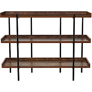 OneSpace Modern Wood and Steel 3-Shelf Display, Cherry