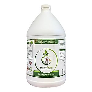 VermisTerra Earthworm Casting Tea - Organic Worm Tea - Gallon - Soil Conditioner Concentrate - Living Enzymes, Nourish Plants and Boost Growth - Feeds All Crops: Vegetables, Flowers, Fruit and Trees