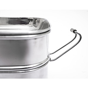 POSHGRAM Eco-Friendly STAINLESS STEEL BENTO BOX for adults and kids, 3-Tier Lunch Box For adults and kids, Size 6.4 * 4.4 * 3.3 (Inches)