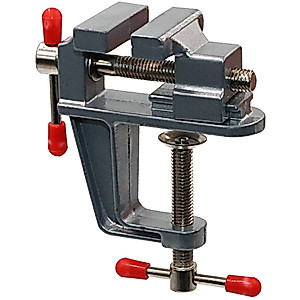 SHANGNIULU Mini Bench Vise - Compact Aluminum Alloy Table Clamp Vice - 360 Rotation - Silver