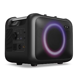 UIBI Portable Power Station with Bluetooth Speaker, 1120Wh LiFePO4 Battery Generator 1200W(2400W Peak), 1.5H to Full, with 2 Mics, PD100W/QC3.0/UPS Support, Solar Generator for Home Backup, Outdoor RV